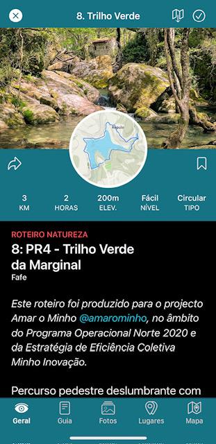Trilho Verde da Marginal (PR4) de Fafe integra o roteiro digital «Amar o Minho»